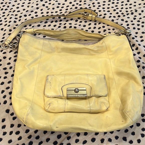Coach | Bags | Vintage Yellow Coach Tote With Adjustable Shoulder Strap ...